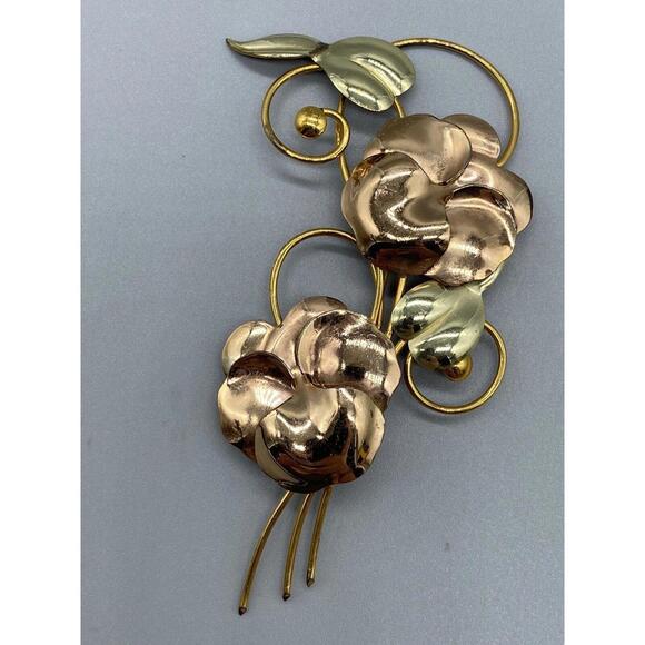 Jewelry | Vintage 12 12k Gf Gold Filled On Sterling Flower Brooch Pin ...
